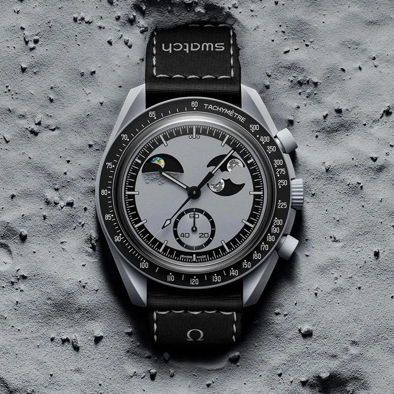 Bioceramic Planet Moon Mens Chronograph Watch Full Function Quartz 42mm ...