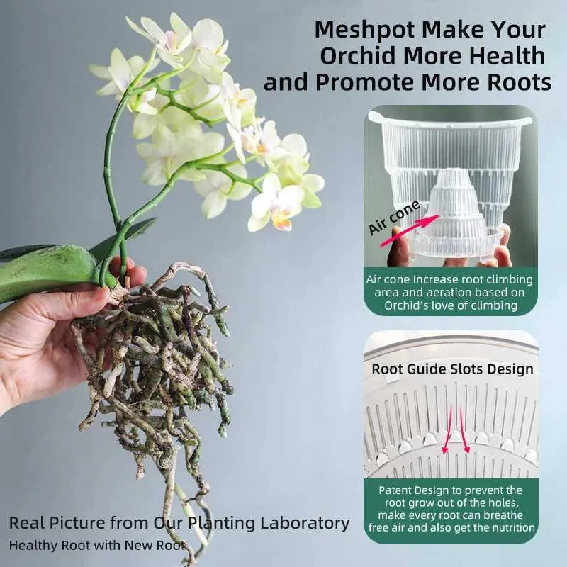 DHgate.com:Planters Pots Mesh Orchid Jar: Double-Layer Plastic Ceramic ...