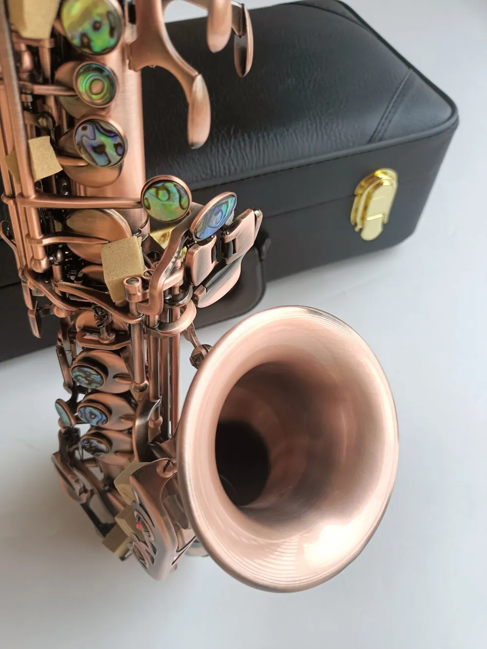 Curved Soprano Saxophone: Red Antique Copper Finish, Professional ...