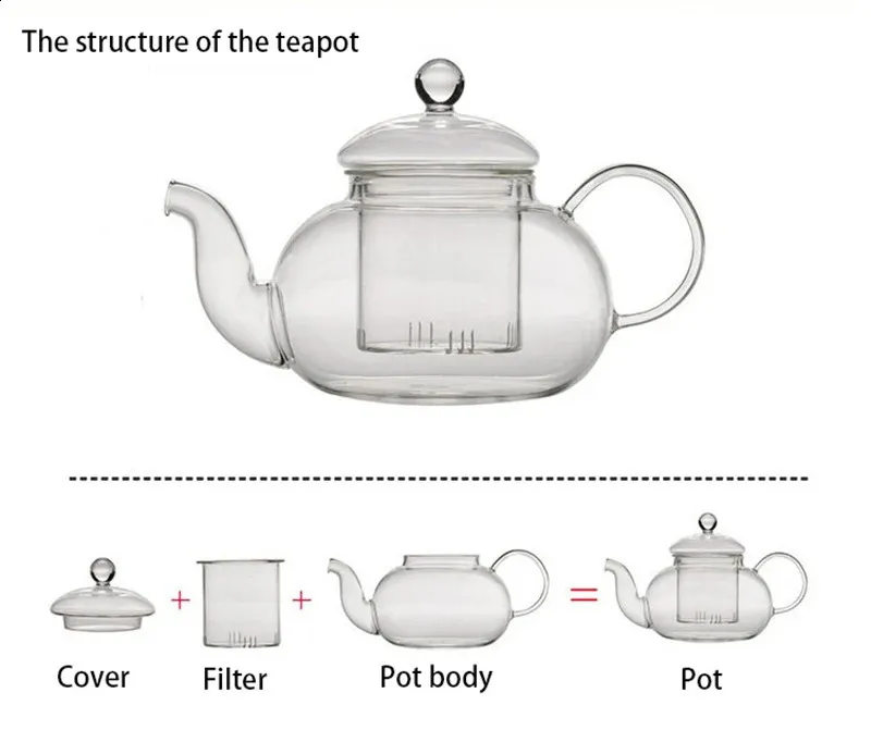 DHgate.com:1000ml Heat Resistant Glass Tea Pot with Infuser, Tea Leaf ...