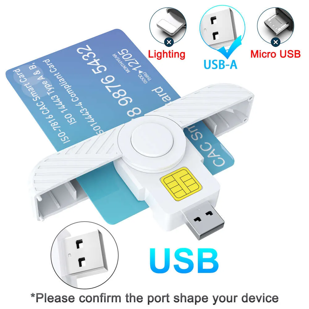 USB C Card Reader For SIM, ID, And ATM Cards Portable Smart Card Chip ...