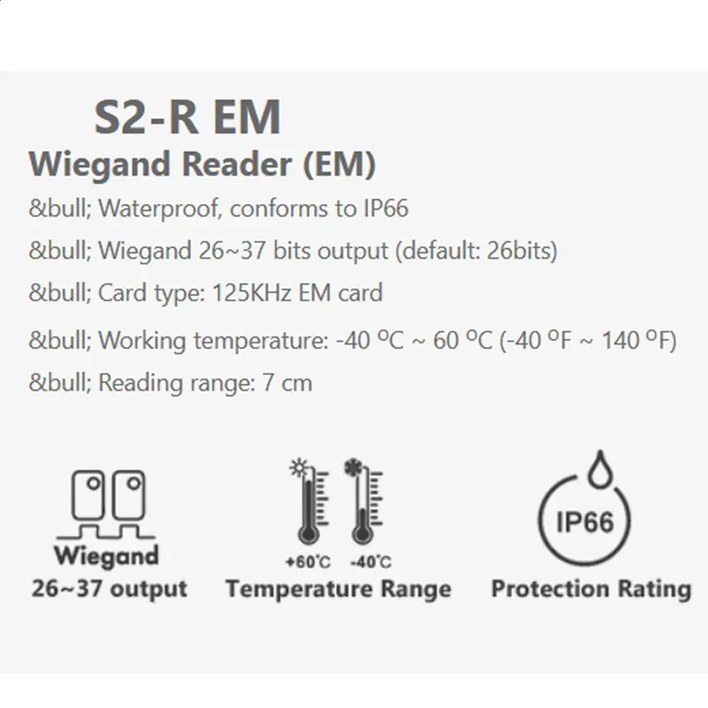 DHgate.com:S2R IP66 waterproof 125KHz1356Mhz Rfid Card Door Reader Wiegand 2634 Output Access WG ...