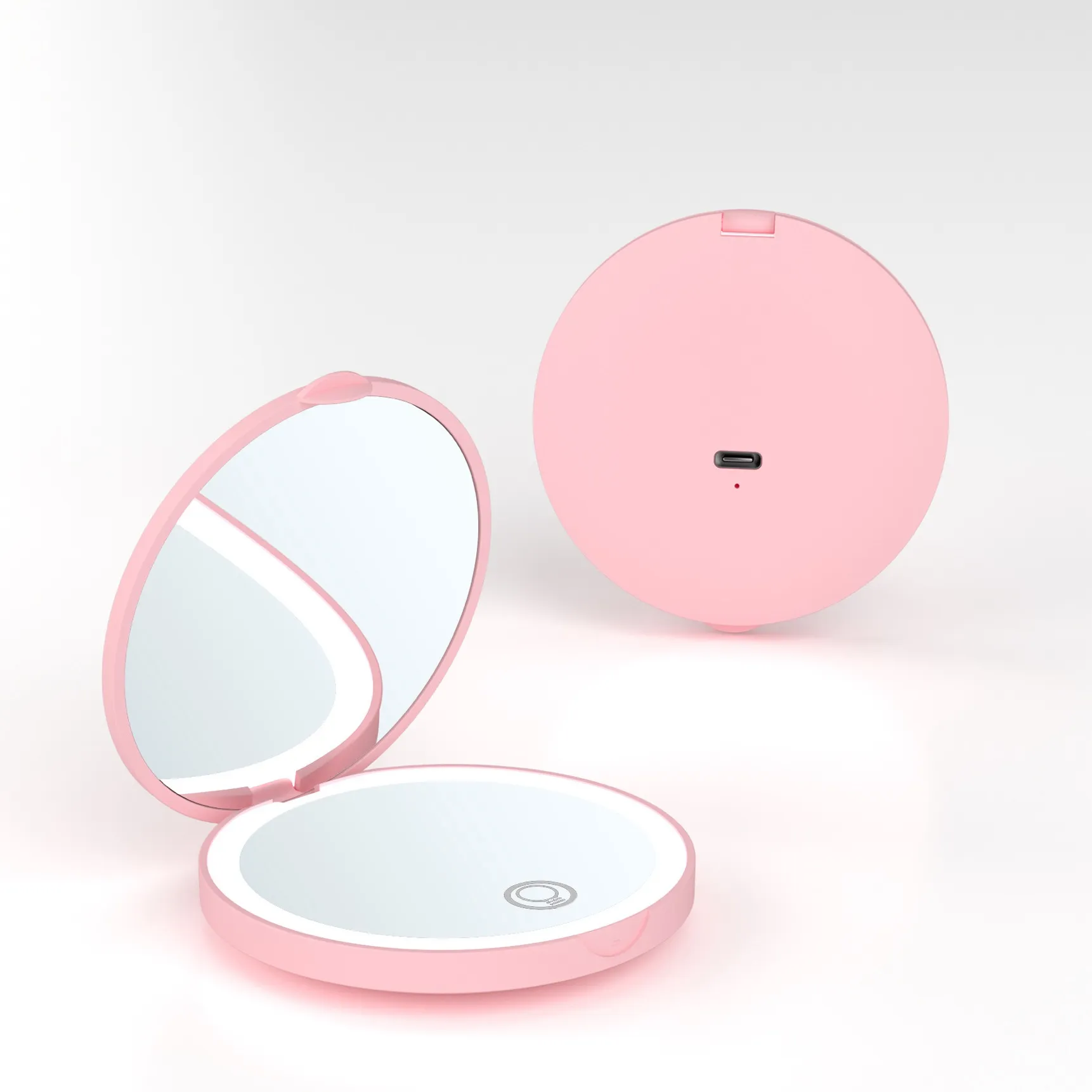 Rechargeable Compact LED Makeup Mirrors 2X Magnifying, Mini Pocket Size ...