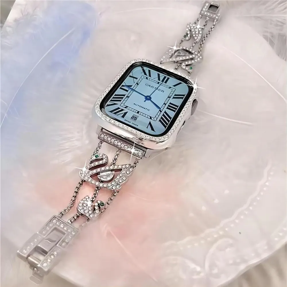 Luxury Apple Watch Bands, Elegant Metal Chain Diamond Straps For ...