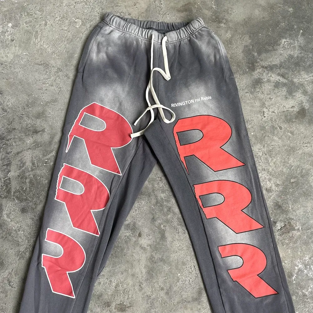 Unisex Vintage Hip Hop Sweatpants: Comfy R-Print Joggers with ...