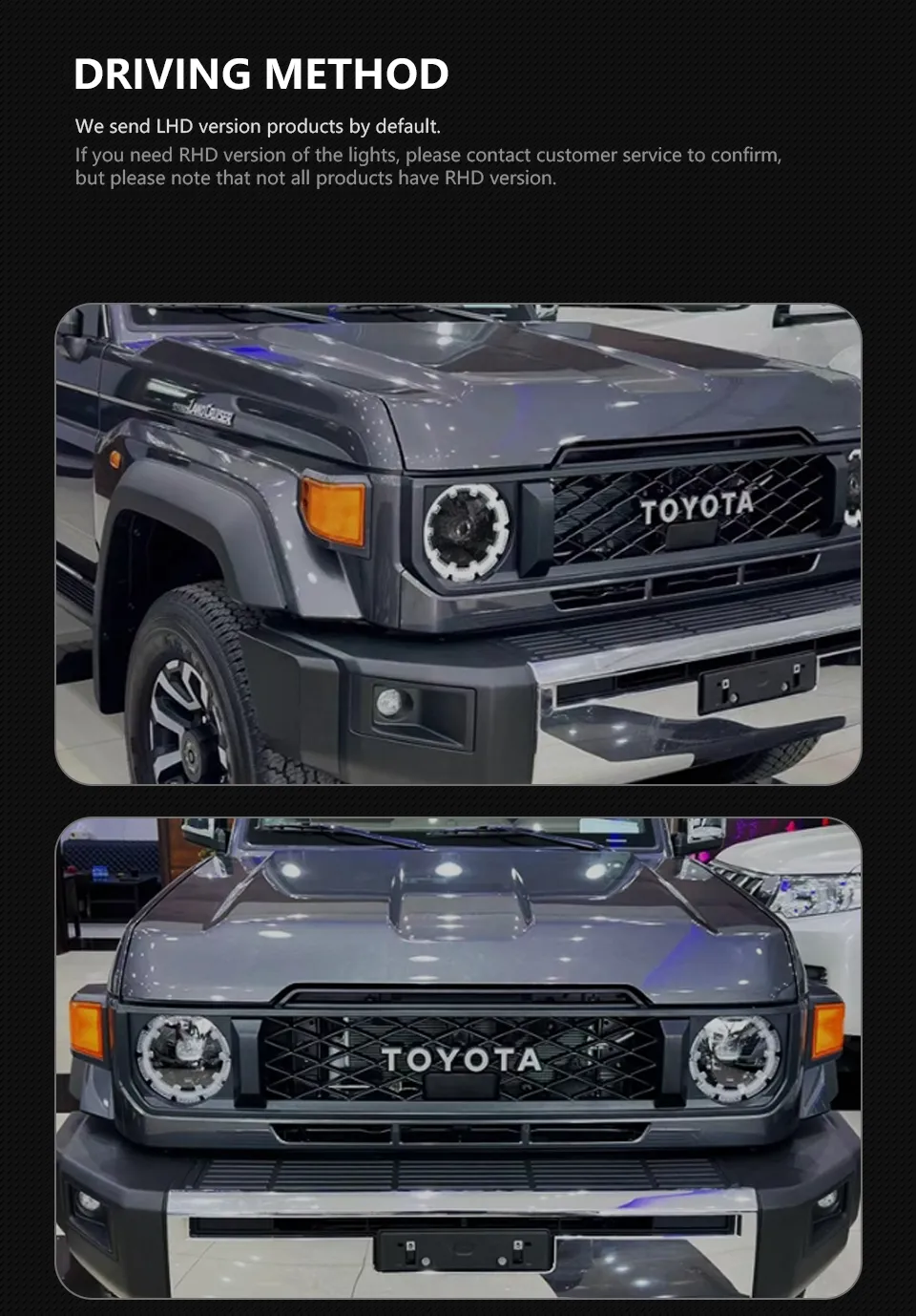 Update LED Headlights For Toyota Land Cruiser LC76 LC79 DRL Turn Signal ...
