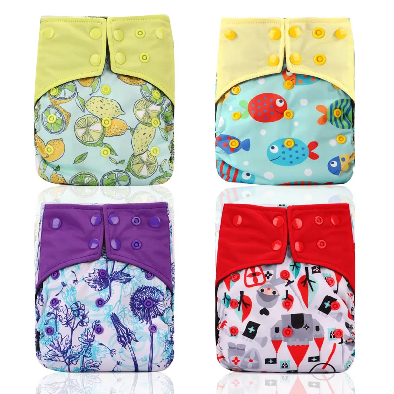 4-Pack Pororo Bamboo Charcoal Reusable Cloth Diapers: Washable Nappies ...