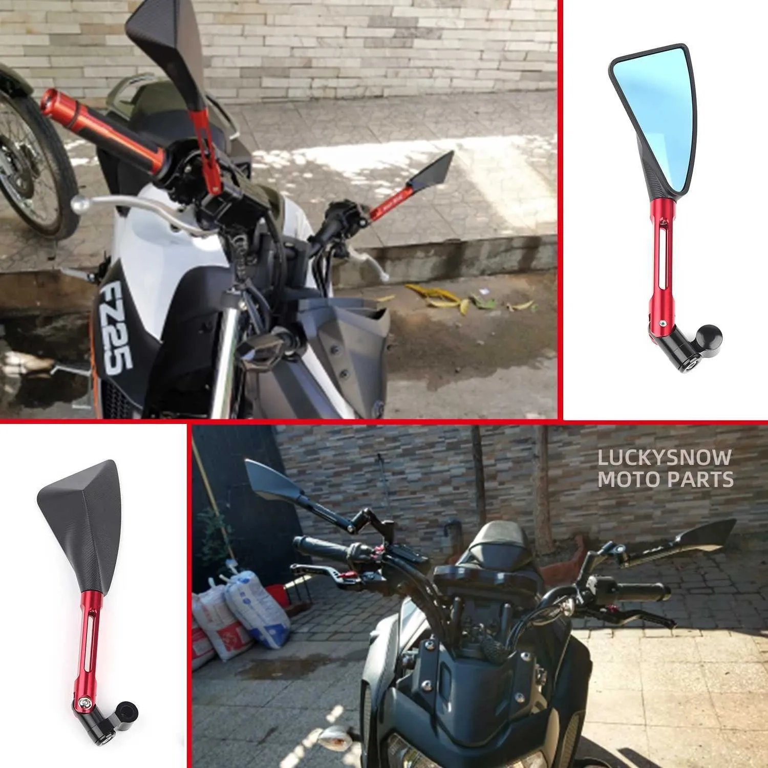 Universal CNC Motorcycle Bar End Mirrors Side Rearview for Kawasaki ...