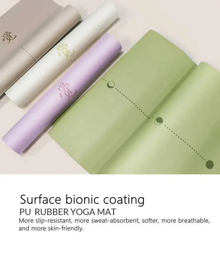 5mm Natural Rubber Yoga Mat with Alignment Lines for Slip-Resistant ...