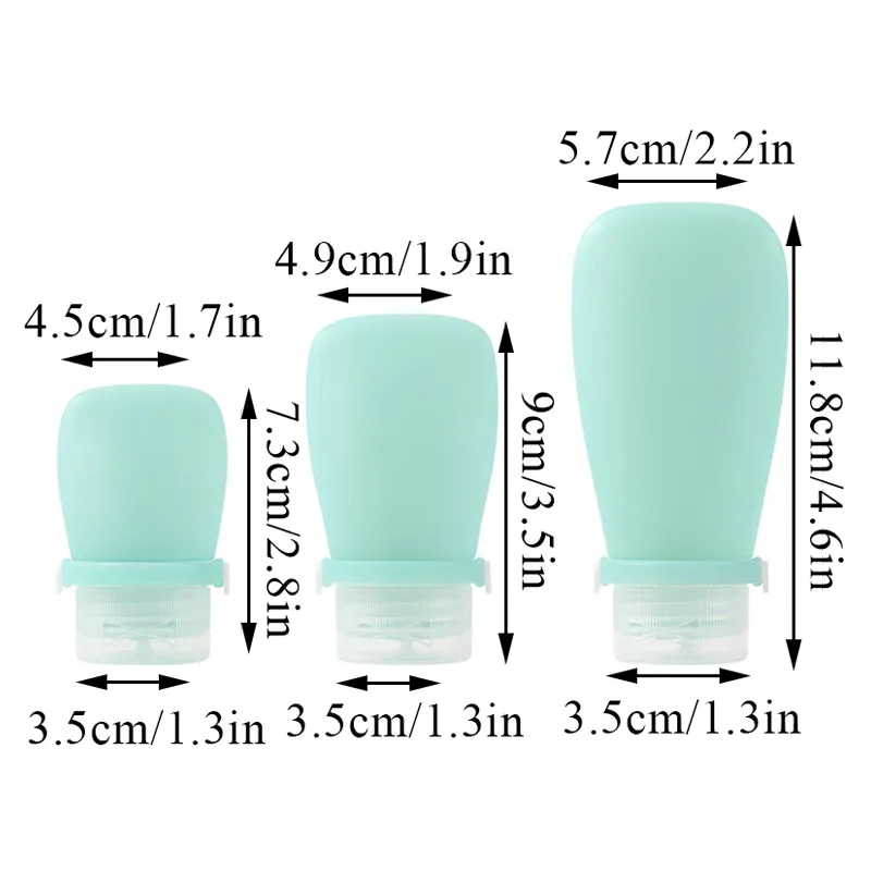 2-Pack Leakproof Silicone Travel Bottles, Portable Refillable Shampoo ...