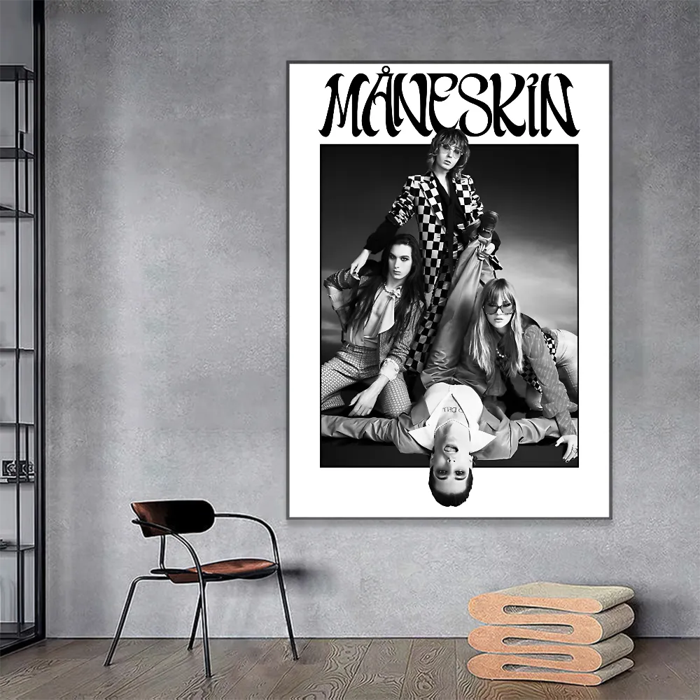 Maneskin Damiano David Vintage Anime Poster Kawaii Room Decor For Home ...