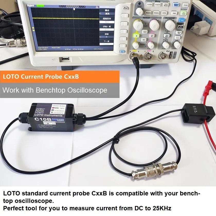 Current Probe, C10B, AC/DC, 25KHz, Universal Oscilloscope Current Probe, Electrician's Tool from ...