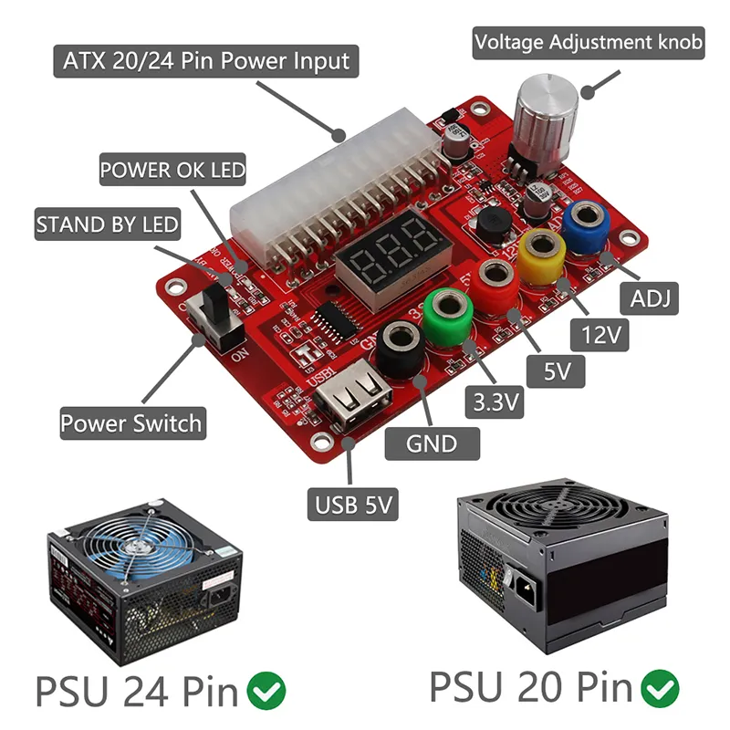 24 Pin ATX Power Supply Breakout Board Adapter,... From Ddmyapr, $30.21 ...