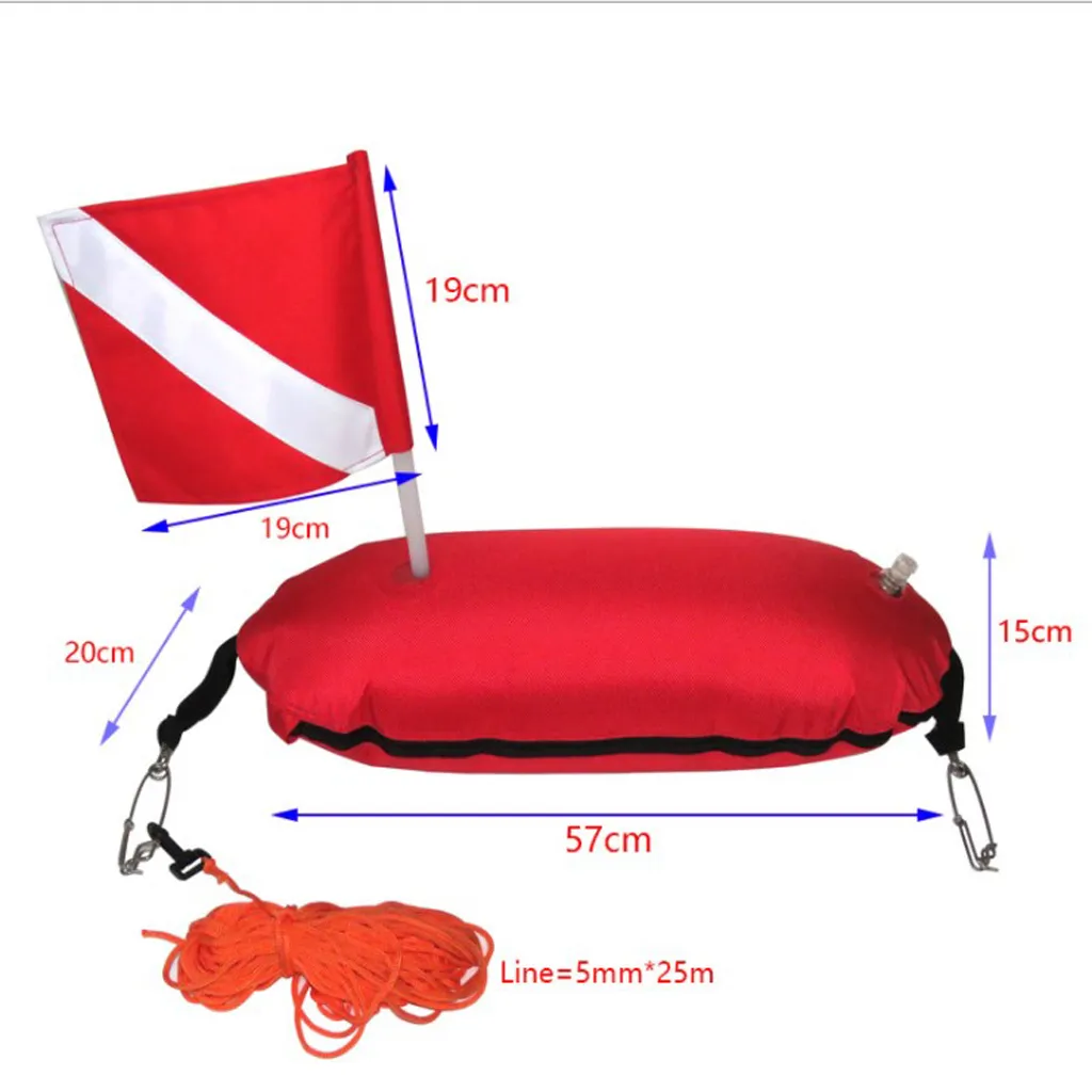 High Visibility Diver Down Float with Dive Flag - Inflatable Buoy for ...