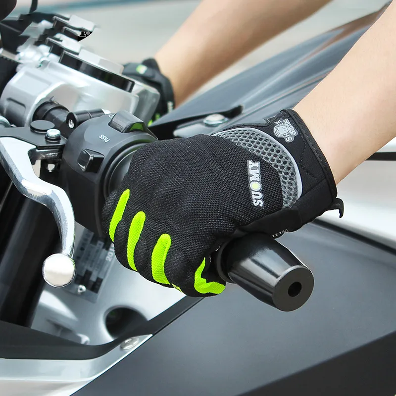 Breathable Full Finger Racing Motorcycle Mesh Breathable Gloves ...