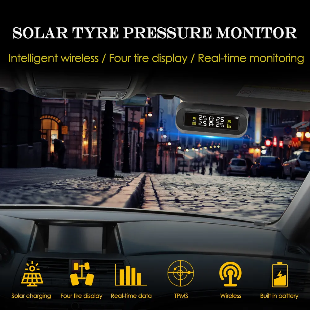 DHgate.com:Solar-Powered TPMS Tire Pressure Monitoring System with USB ...