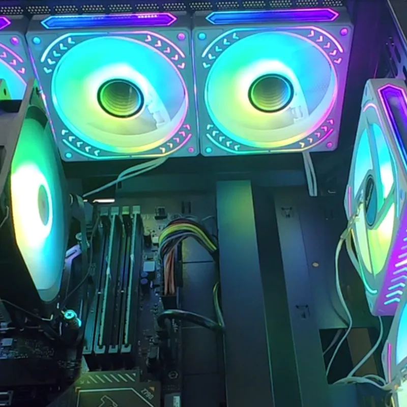 Computer Chassis Fan White 3D ARGB 5V 120mm Cooling Fan With PWM And ...