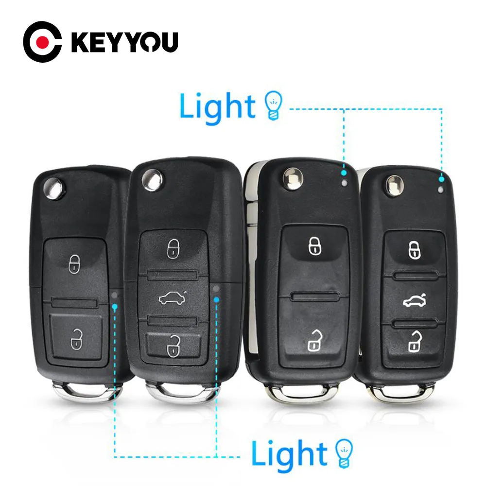 10-Pack 2/3/4-Button Car Key Shell Replacement for Skoda Octavia VW ...