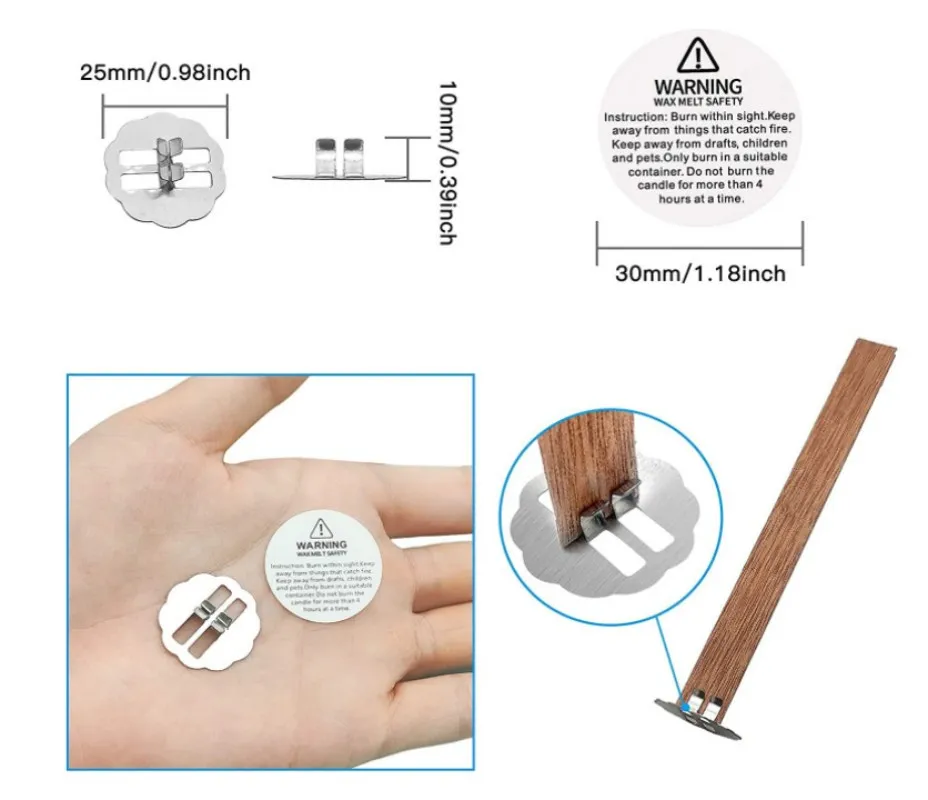 Wooden Clips & Candle Wicks Near Me - Set of 200/100/50 Wooden Wick ...