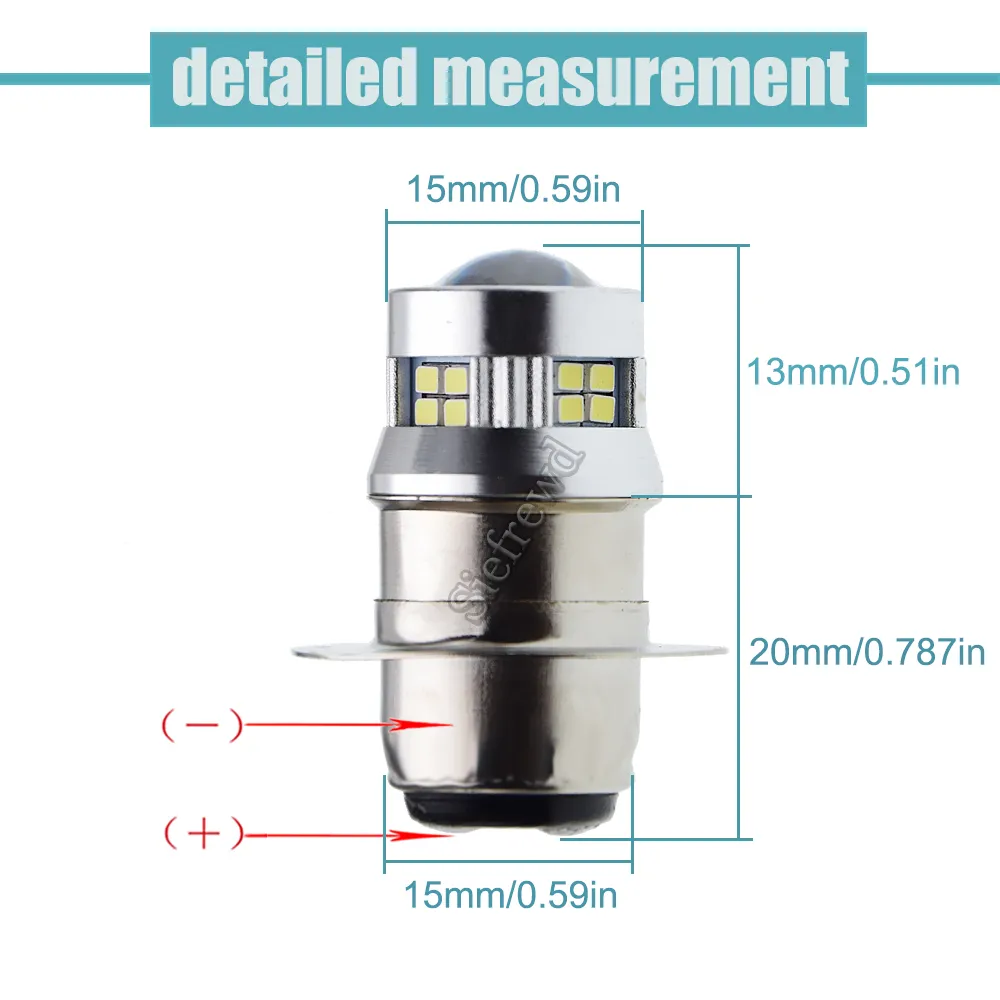 DHgate.com:6V/12V DC White Hi/Lo Beam Motorbike LED Headlight Bulb ...