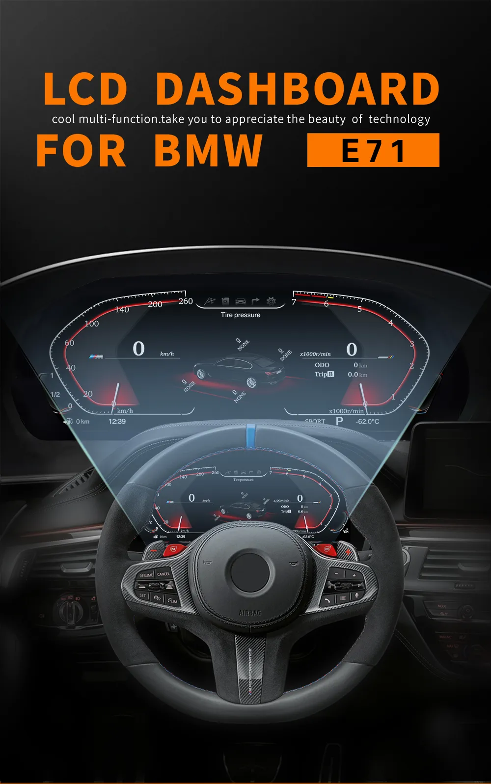 DHgate.com:BMW X6 E71 E72 Original LCD Digital Cluster Instrument Panel ...