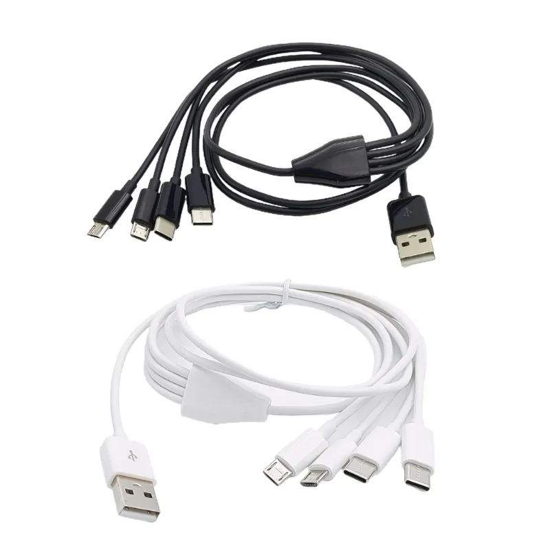 Flexible USB A To USB C& MICRO Cable With Type C/Micro USB 4 Connectors ...