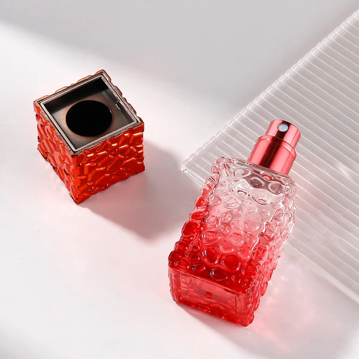 27ml Gradient Square Glass Perfume Bottle, Portable Fine Mist Spray ...