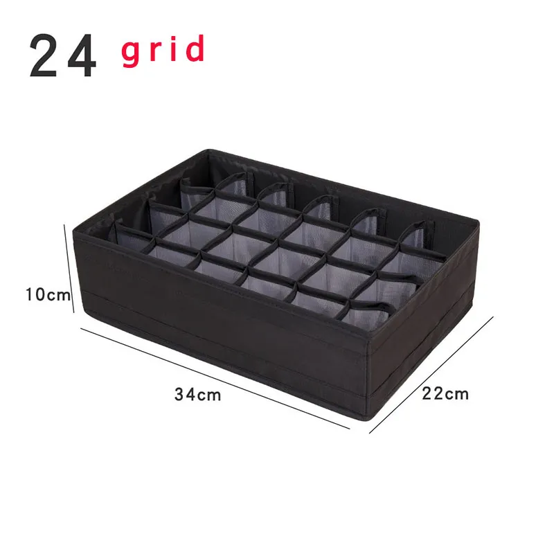 Split Drawer Sock Storage Box - Clear Acrylic, 24 Compartments for ...