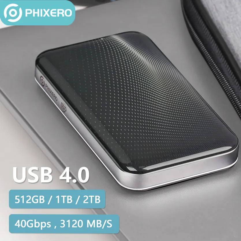 DHgate.com:PHIXERO 1TB/2TB Portable External SSD Hard Drive, 20Gbps USB 3.2 Gen2x2 Type-C Solid ...