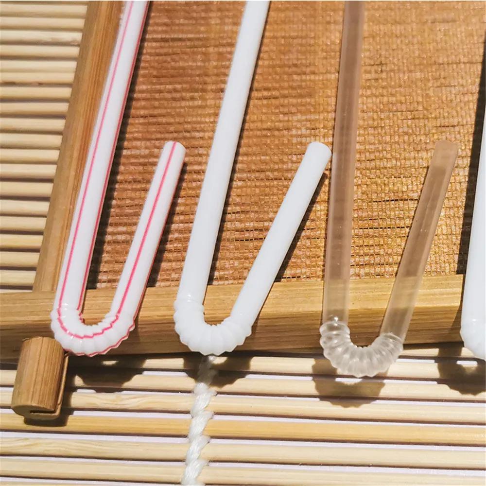 50/Curved Wrapped Cusp glass straws - 3.6*150mm PP Thin for Milk Tea ...