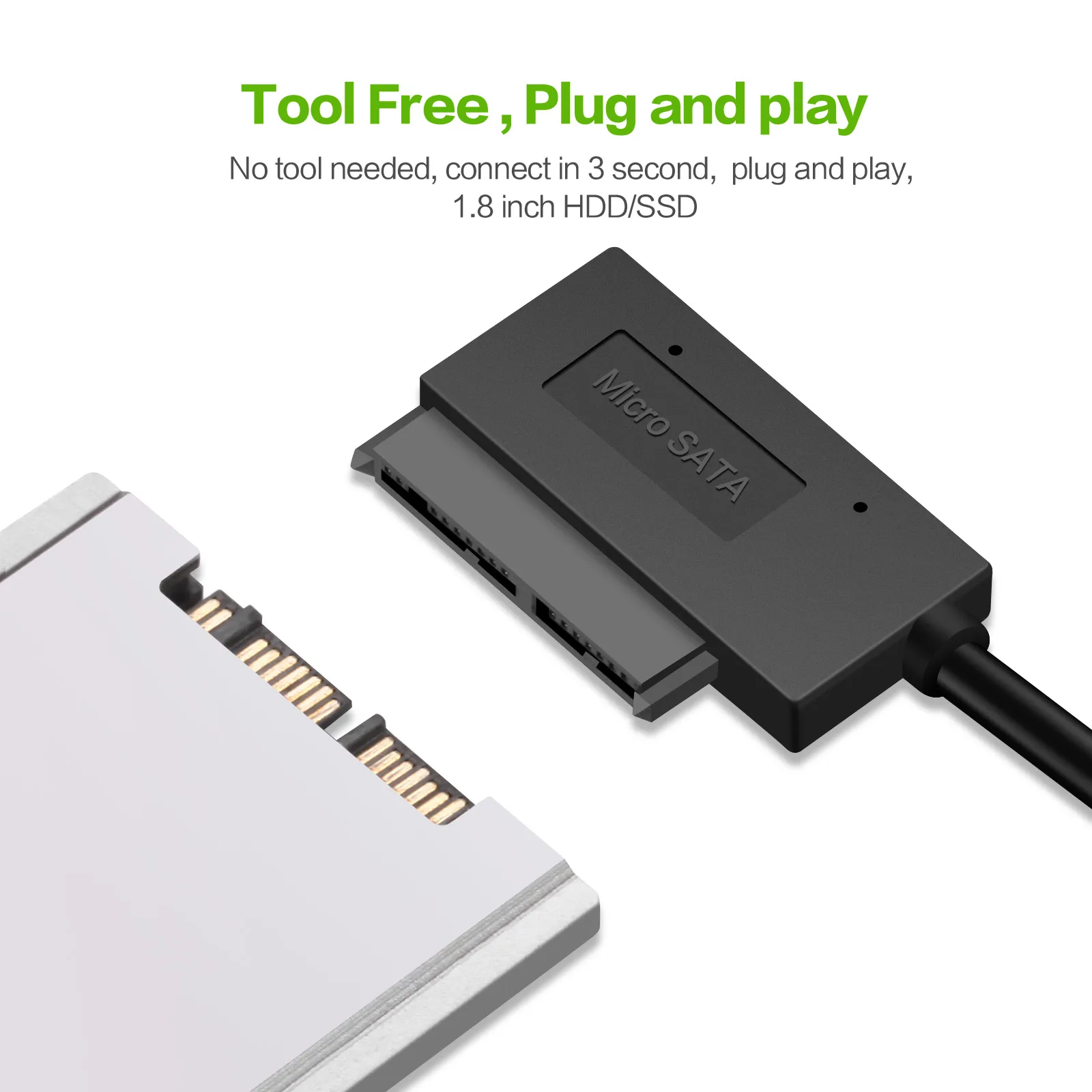 DHgate.com:2024 USB 3.0 to Micro SATA Cable Adapter for 1.8'' HDD SSD ...