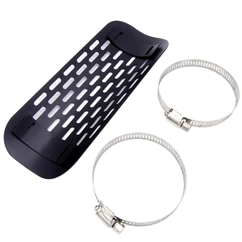 Motorcycle Universal Exhaust Muffler Pipe Guard Heat Shield Cover Black ...