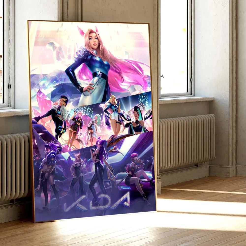 KDA Kaisa Ahri Akali Posters | Premium Art Prints for Gaming Room Decor ...