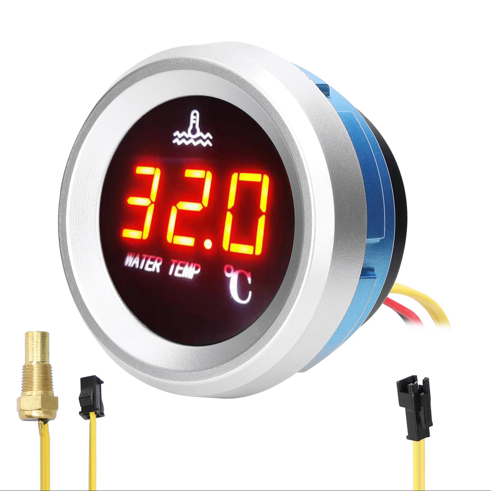 DHgate.com:52mm Blue LED Digital Water Temperature Gauge with Sensor ...