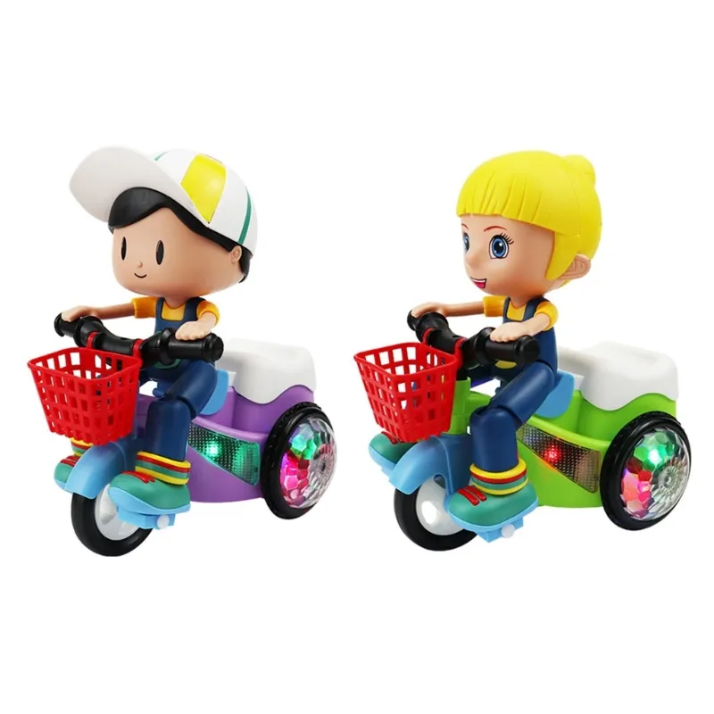Electric Stunt Bike Toy for Kids, Music Tricycle Toy, Children's ...