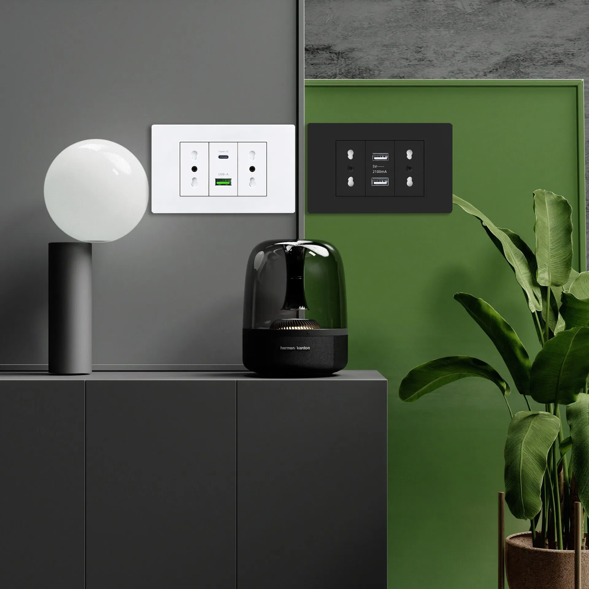 UpgradedItaly Chile Plug USB C Wall Socket, 20W Fast Charging, Smart ...