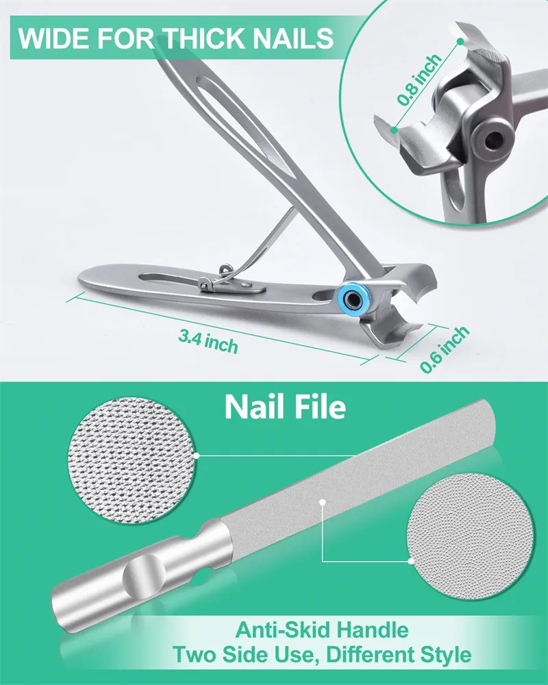 Feet Toenail Clippers Set, Professional Pedicure Tools for Thick ...