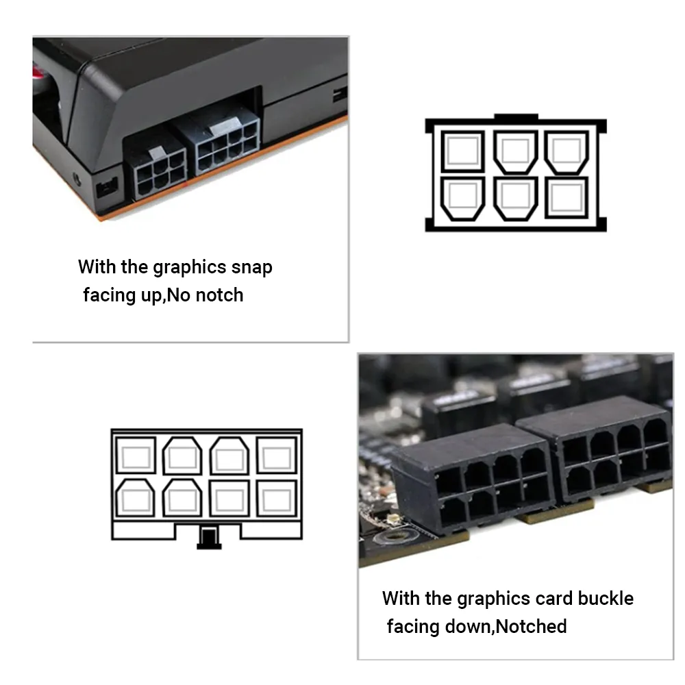 JEYI ATX 8 Pin/6 Pin Female To Male 180 Degree Angle Steering Joint ...