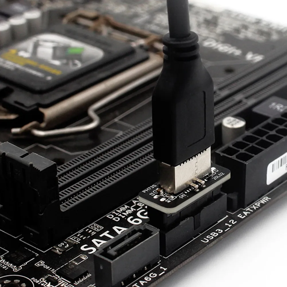 Type C To USB 3.0 Adapter: 90 Degree Front Panel Converter For PC ...