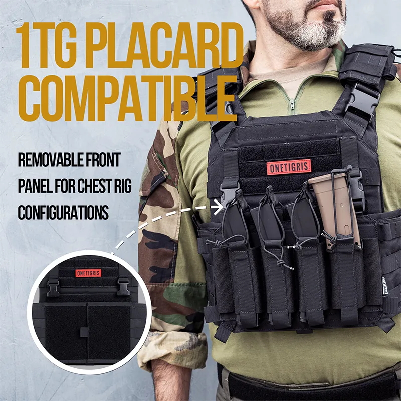 ONETIGRIS Tactical Vest MOLLE JPC Vest AFPC Airsoft JPC Paintball Vest Chest Protective Plate ...