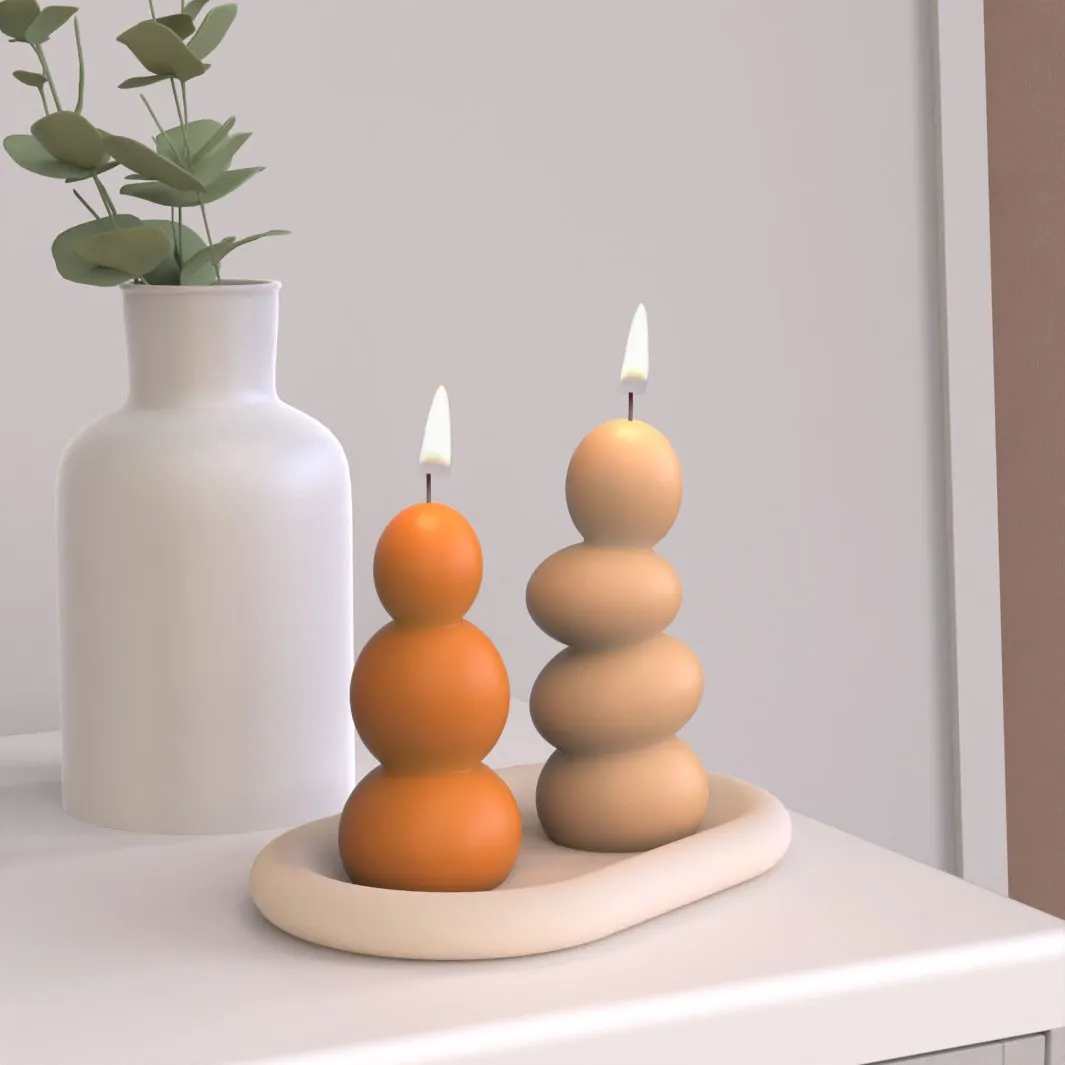 Special-Shaped Cobblestone Candle Silicone Mold for DIY Home Decor and ...