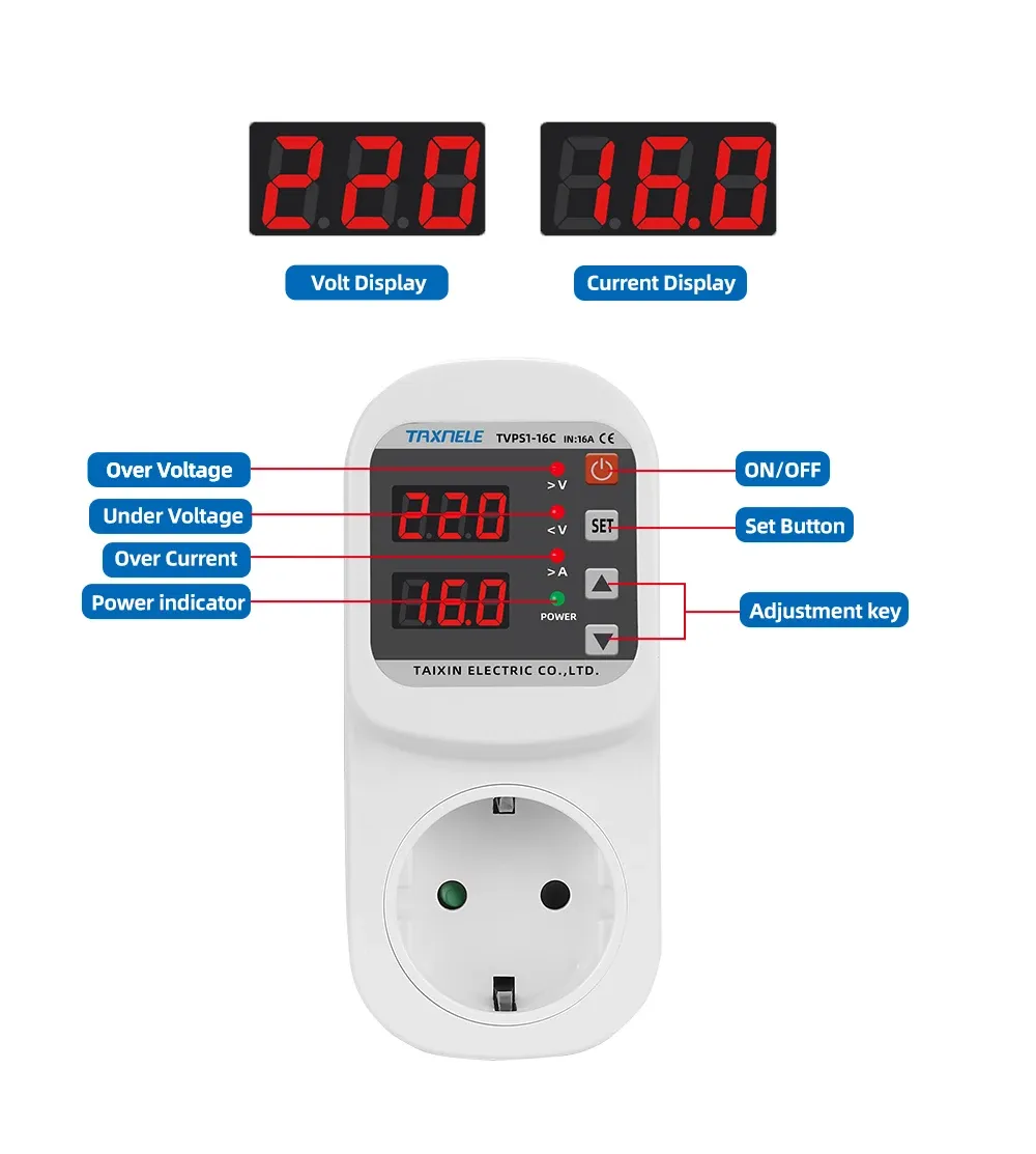 Wholesale Under Voltage Surge Protector Socket Internet Adjustable 16A ...