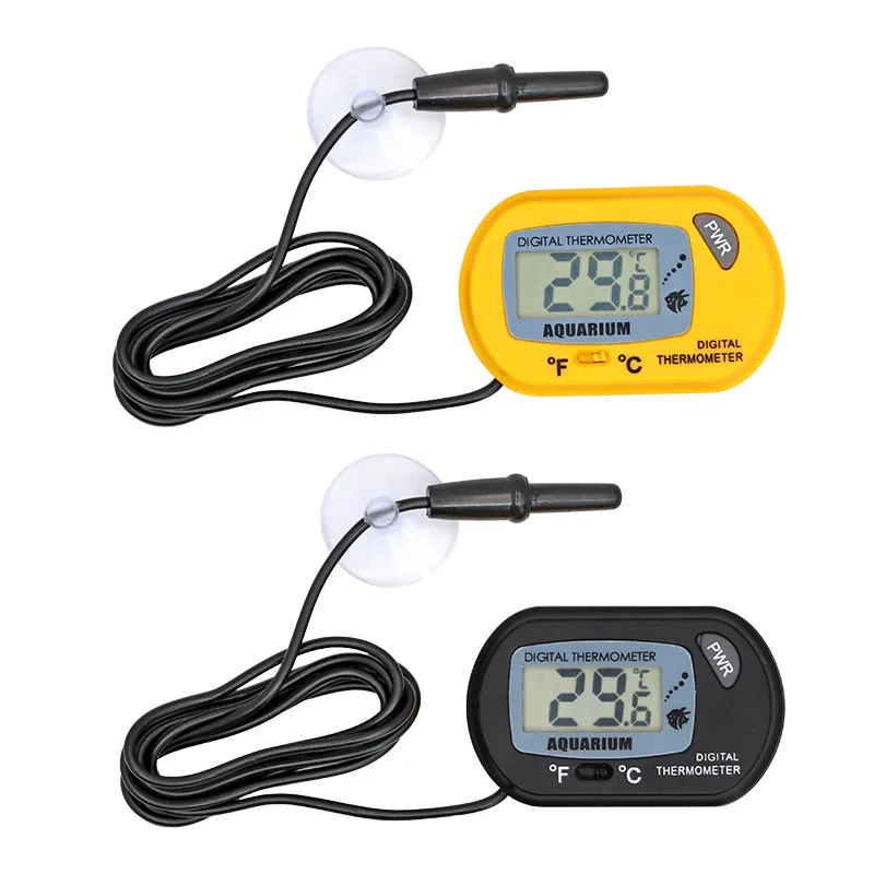 Digital LCD Aquarium Thermometer, Waterproof Fish Tank Water ...
