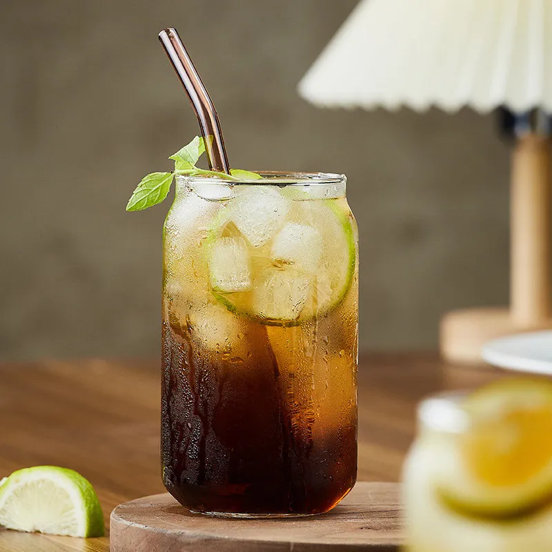 Clear Transparent Iced Tea Cup with Straw, Summer Glass Drinkware for ...