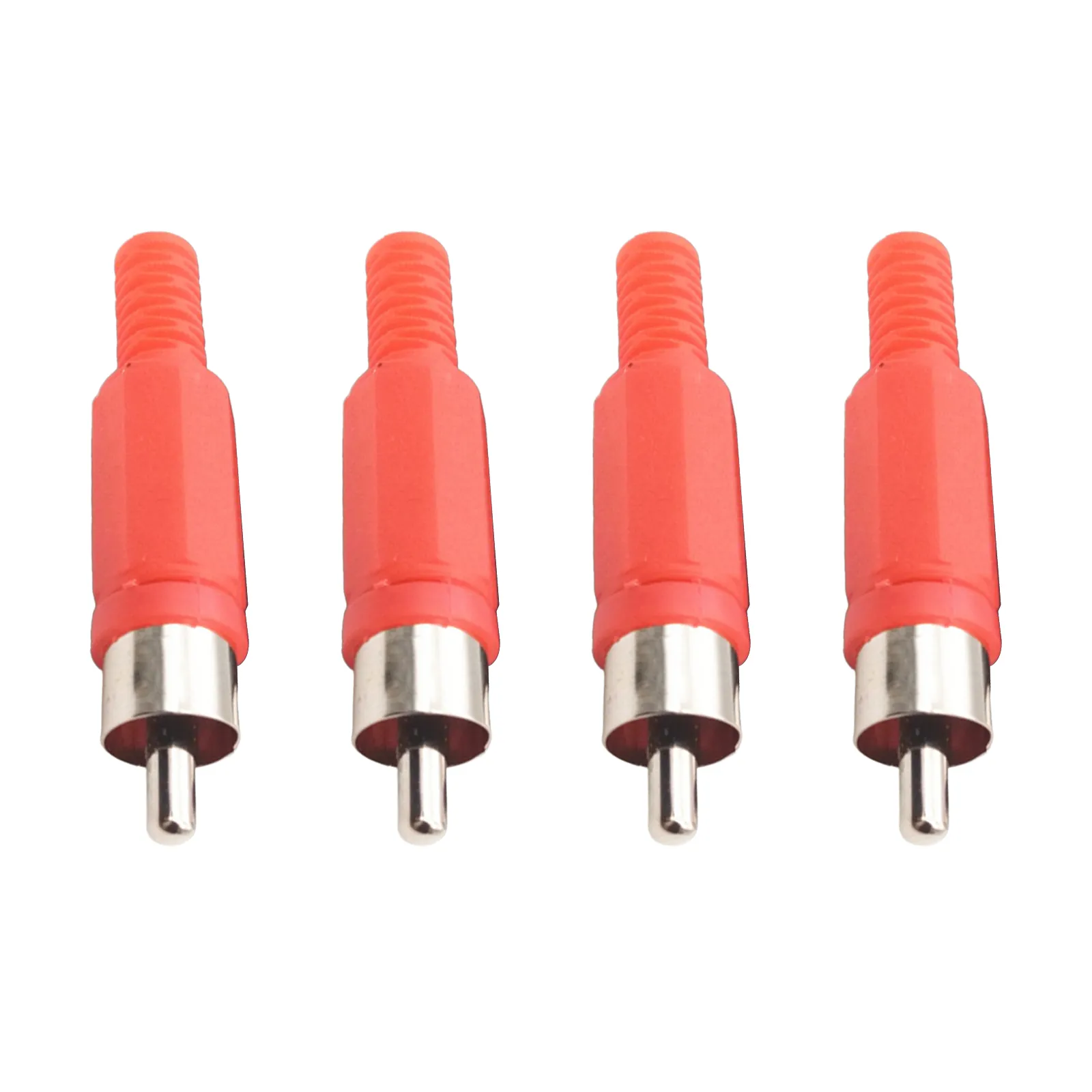 4x RCA Male Plug Accessories - Durable Red/Black RCA Speaker Lotus ...