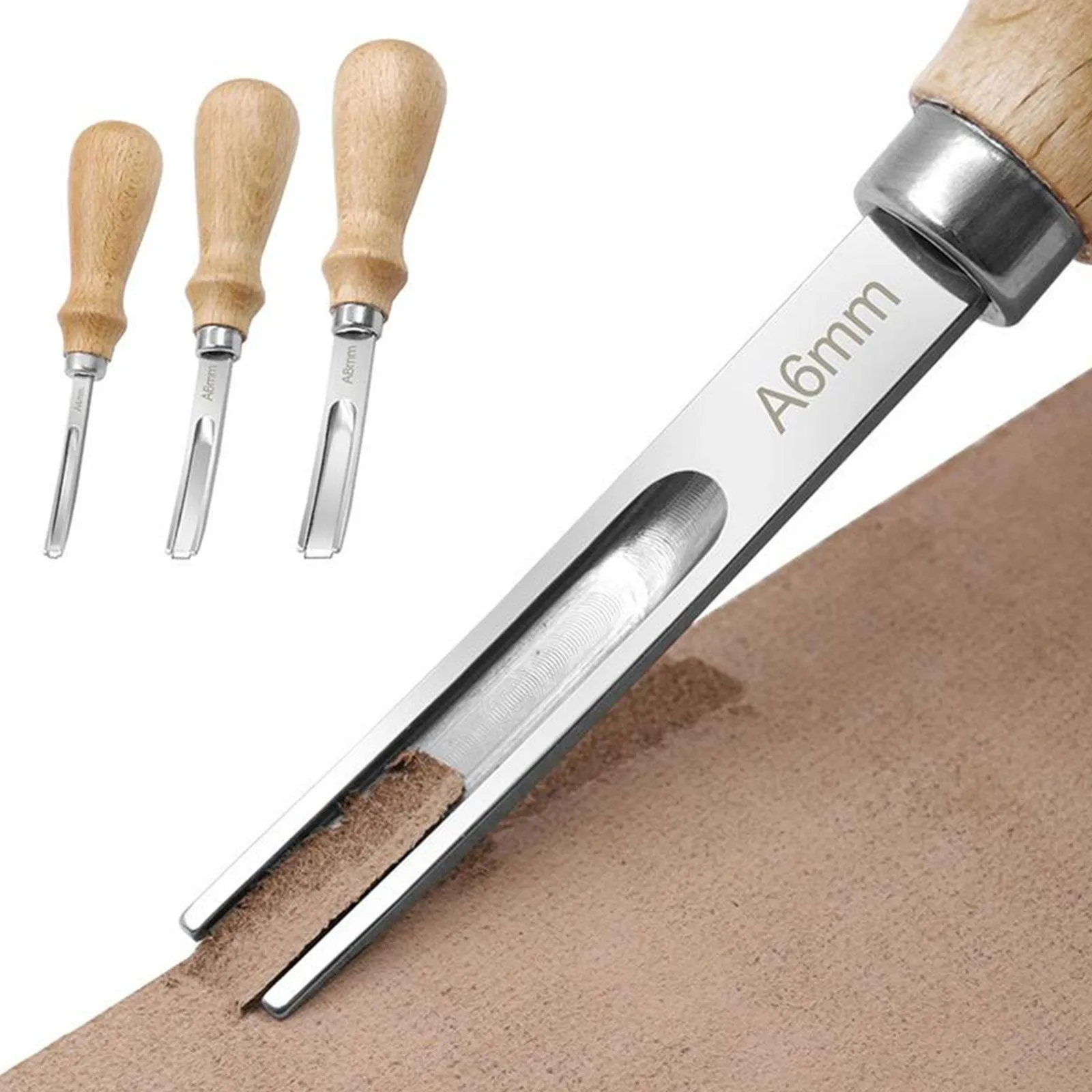 Leather Craft Tools Edge Beveler Set A4, A6, A8 Size Beveling Knife For ...