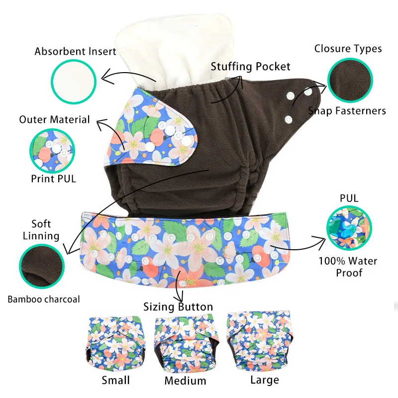 DHgate.com:6-Pack Bamboo Charcoal Adjustable Travel Cloth Diapers ...