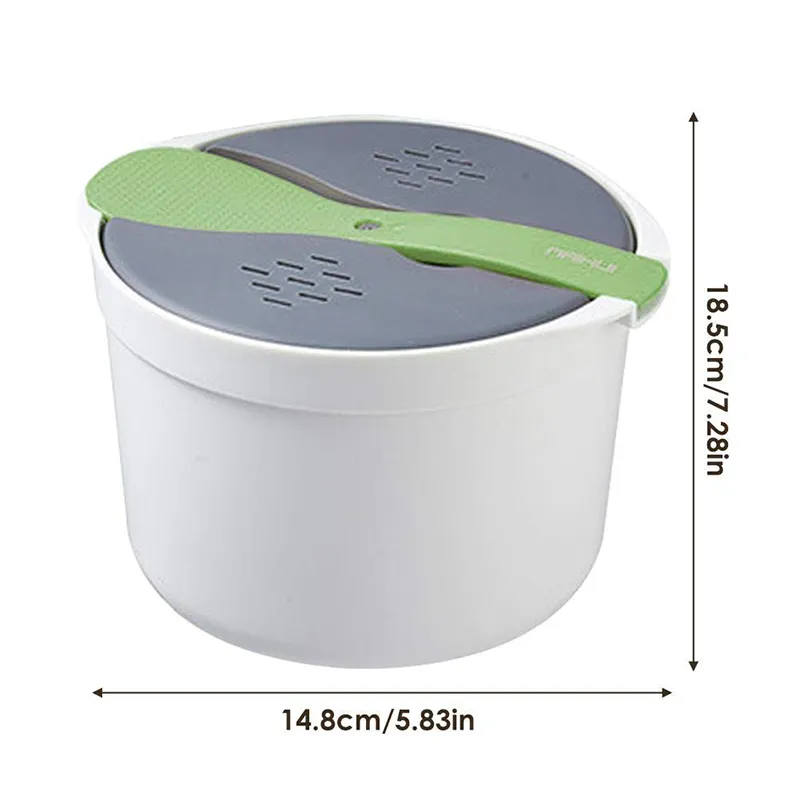 Rice Containers 2L Microwave Rice Cooker Bento Lunch Box Portable ...