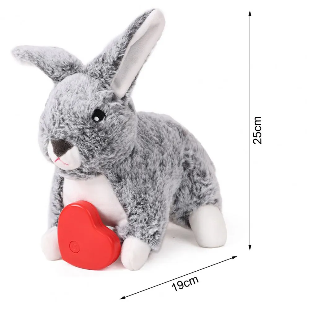Interactive Plush Rabbit Puppy Toy with Heartbeat Sound - Soft, Bite ...