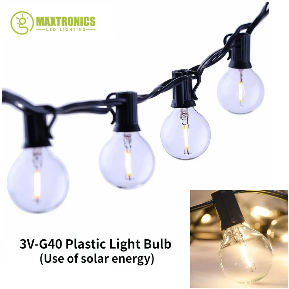 Shatterproof Solar String Lights Replacement Bulbs, DC3V E27/E12 Warm ...